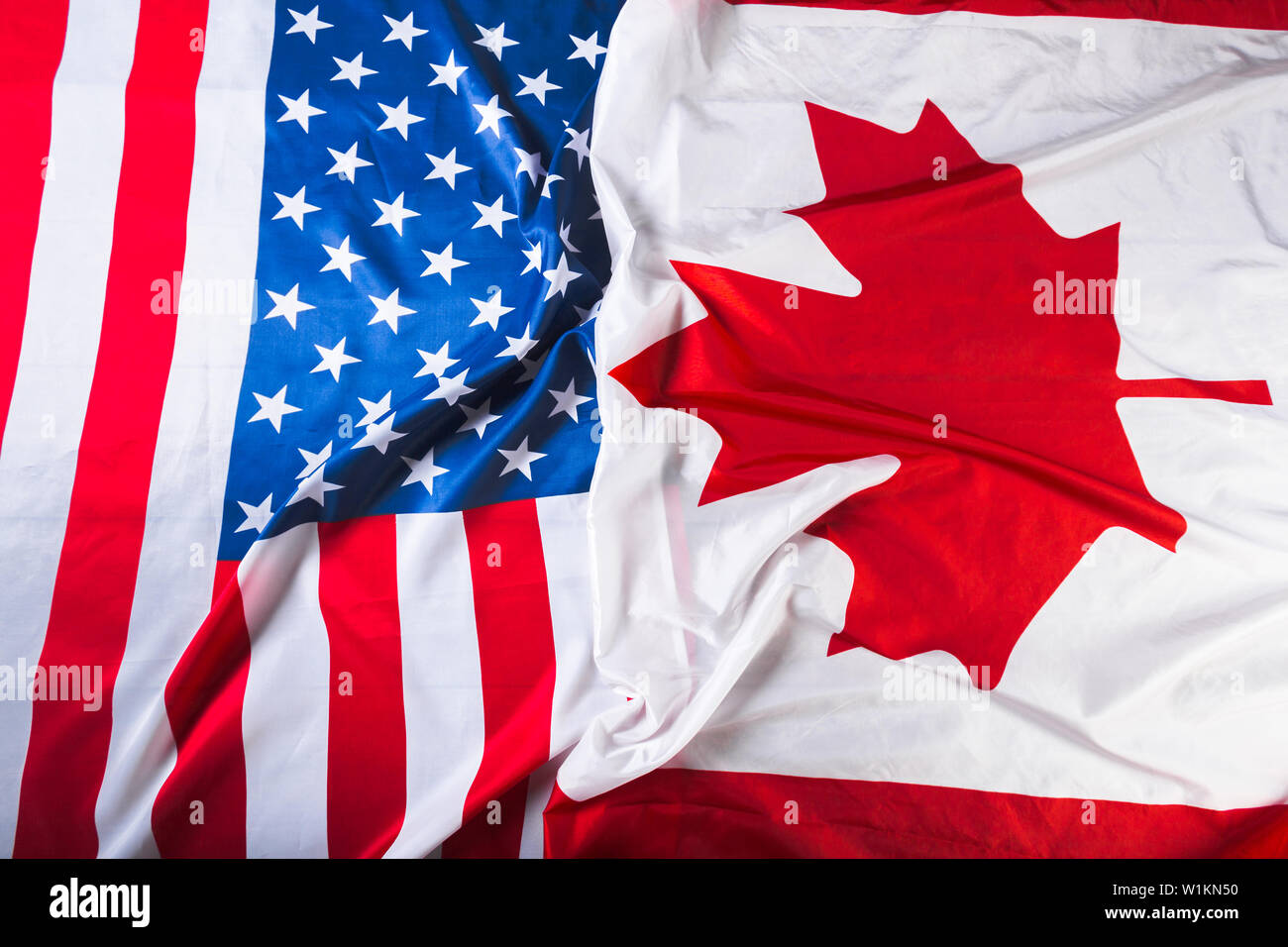 American and Canadian flags together Stock Photo - Alamy