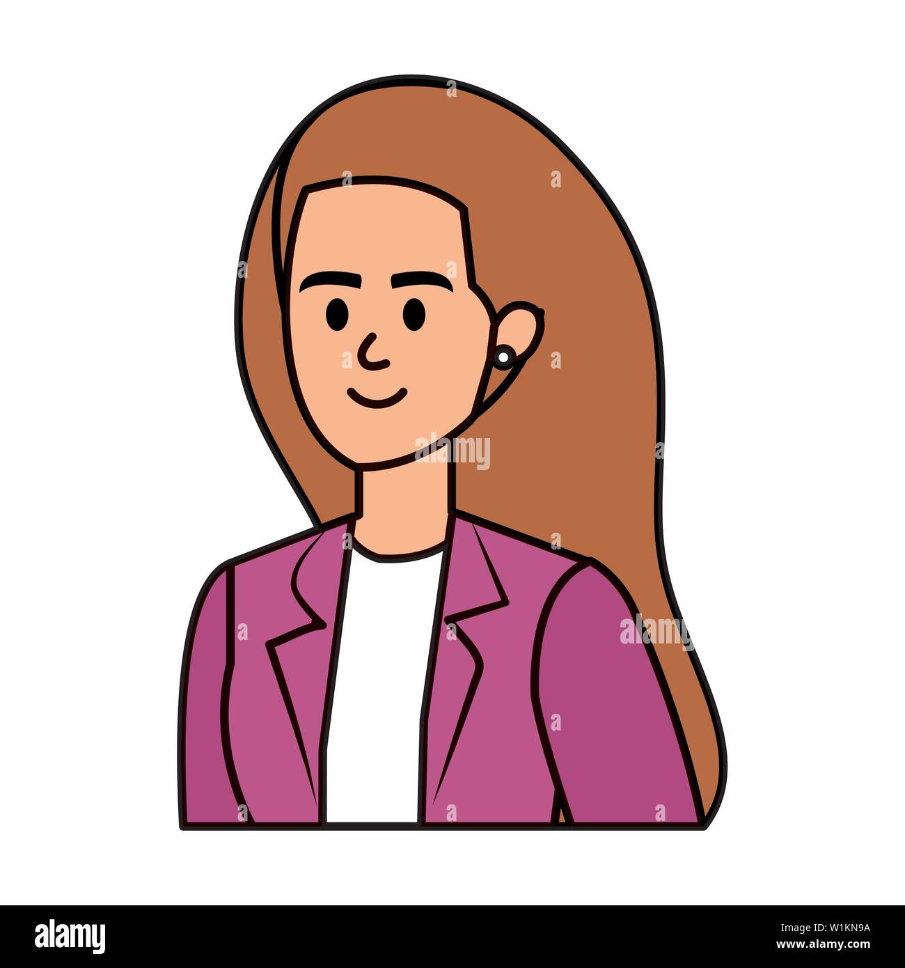 young woman female character icon Stock Vector Image & Art - Alamy