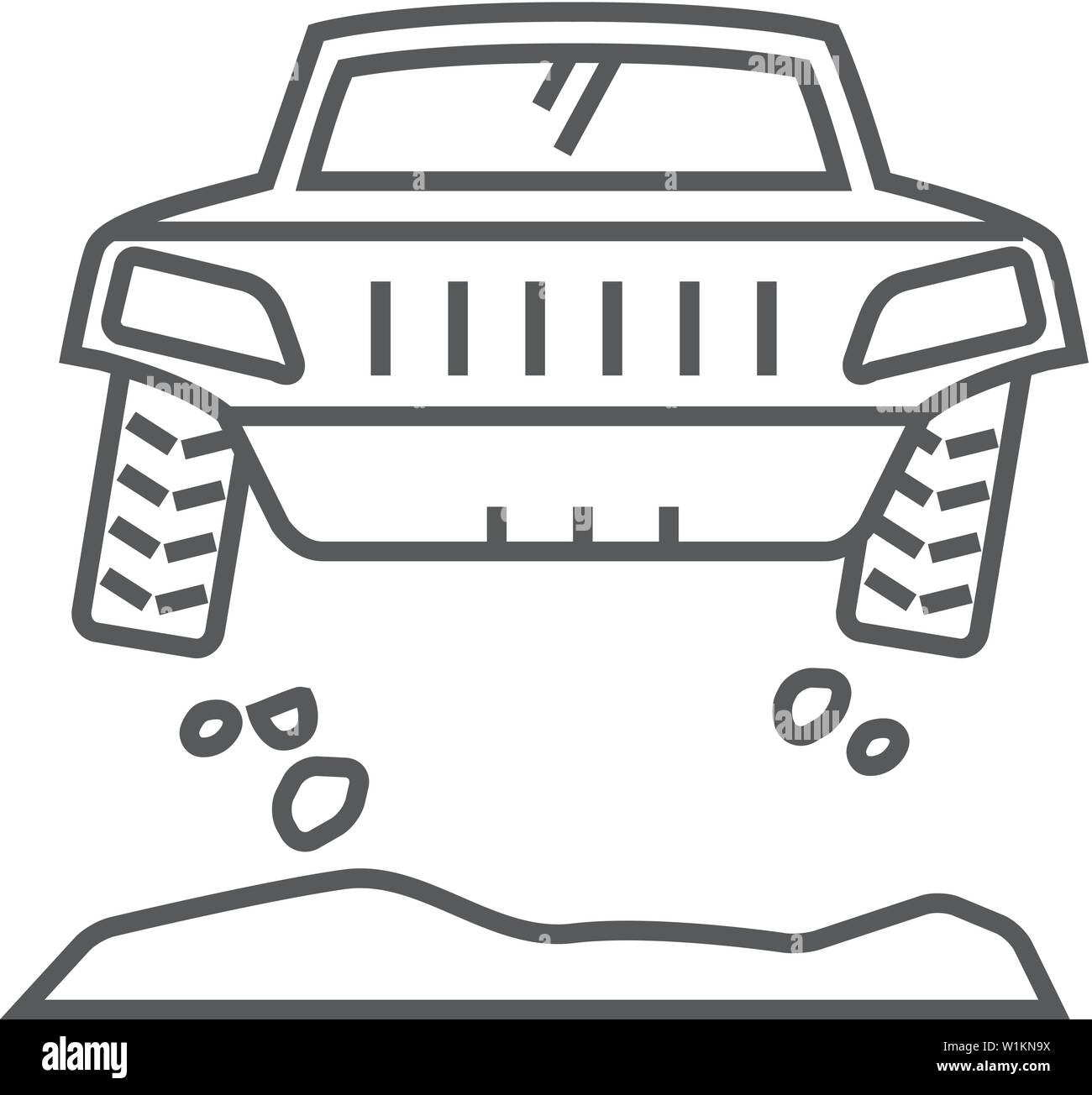Rally car icon in thin outline style. Race championship competition ...