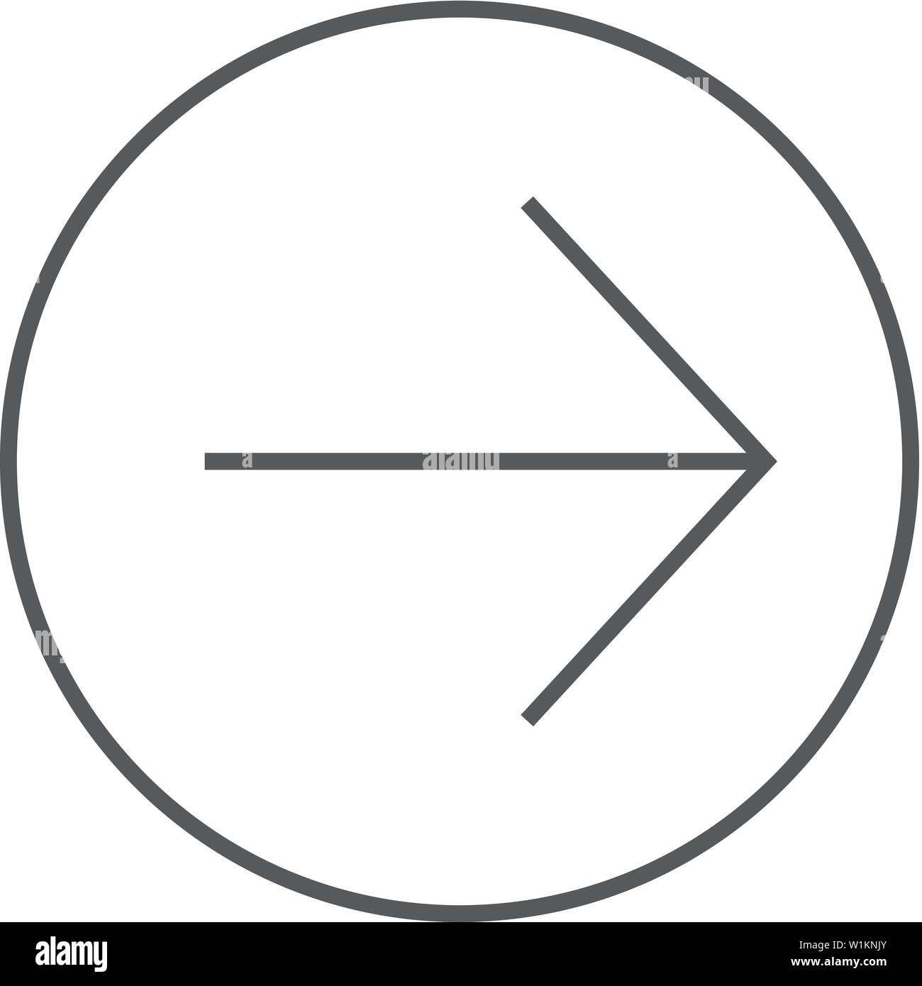 Arrow icon in thin outline style. Direction move forward shopping ...