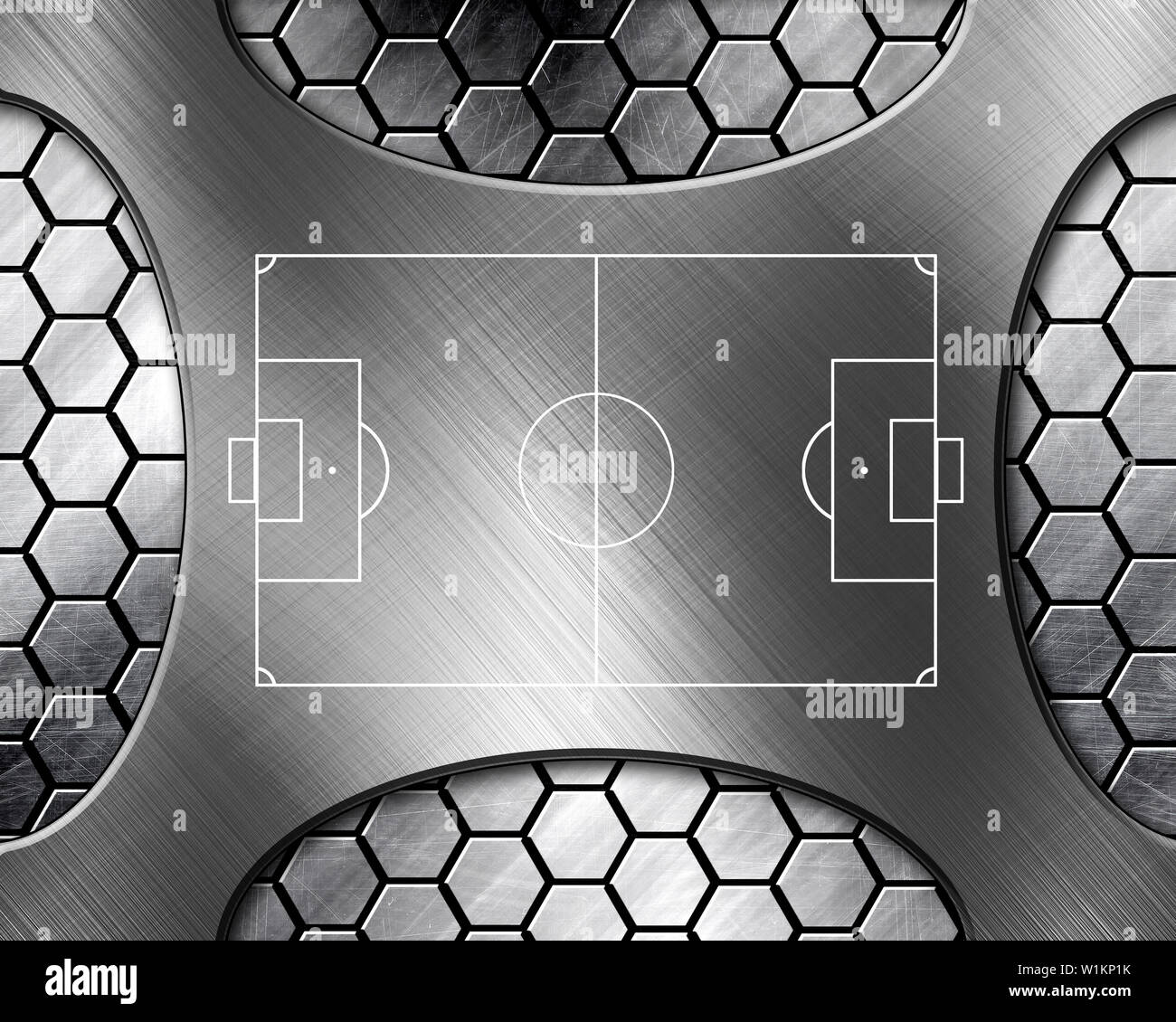 Metal background with football field Stock Photo - Alamy