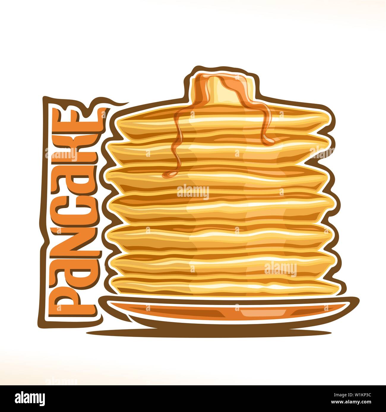 Pancake with honey Stock Vector Images - Alamy