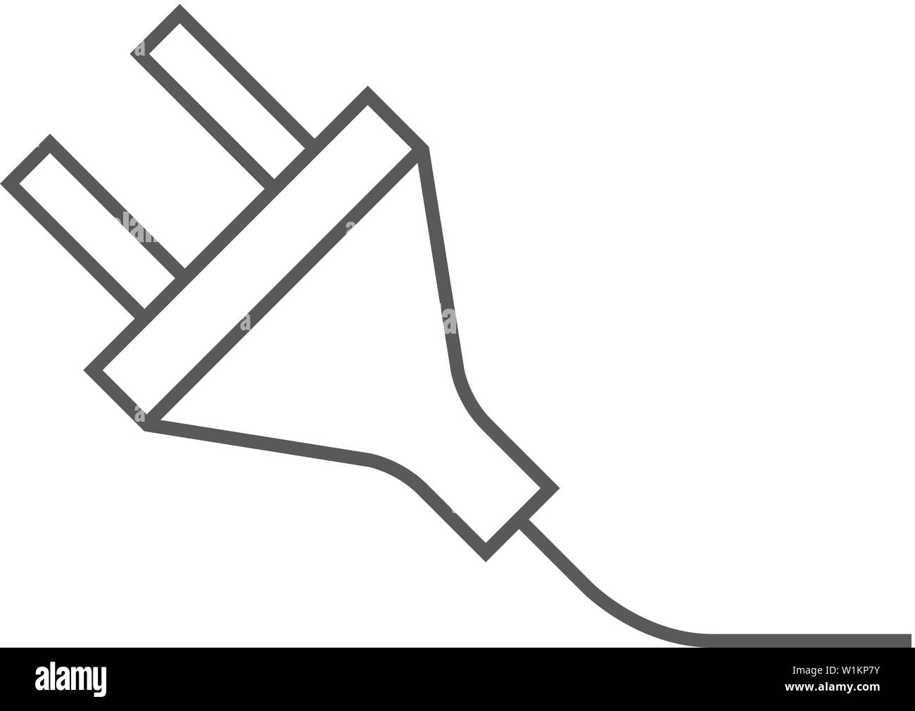 Electric plug icon in thin outline style. Electricity connection ...