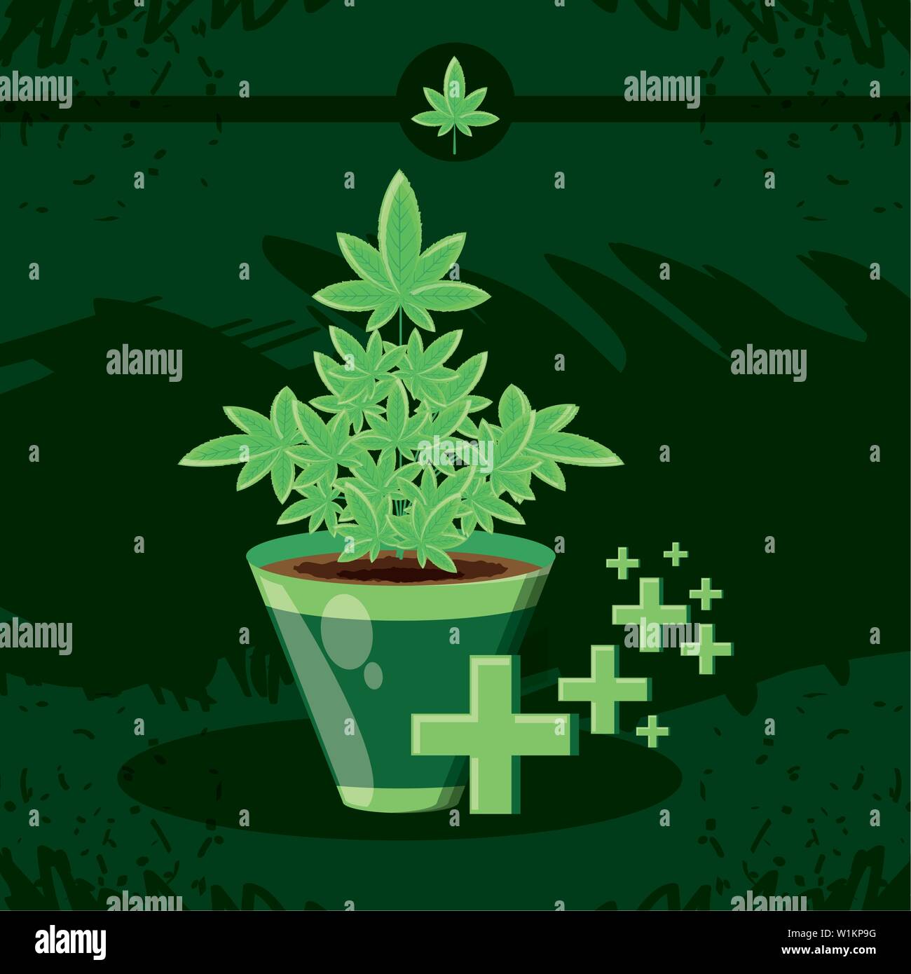 medicine cannabis in pot plant vector illustration design Stock Vector ...