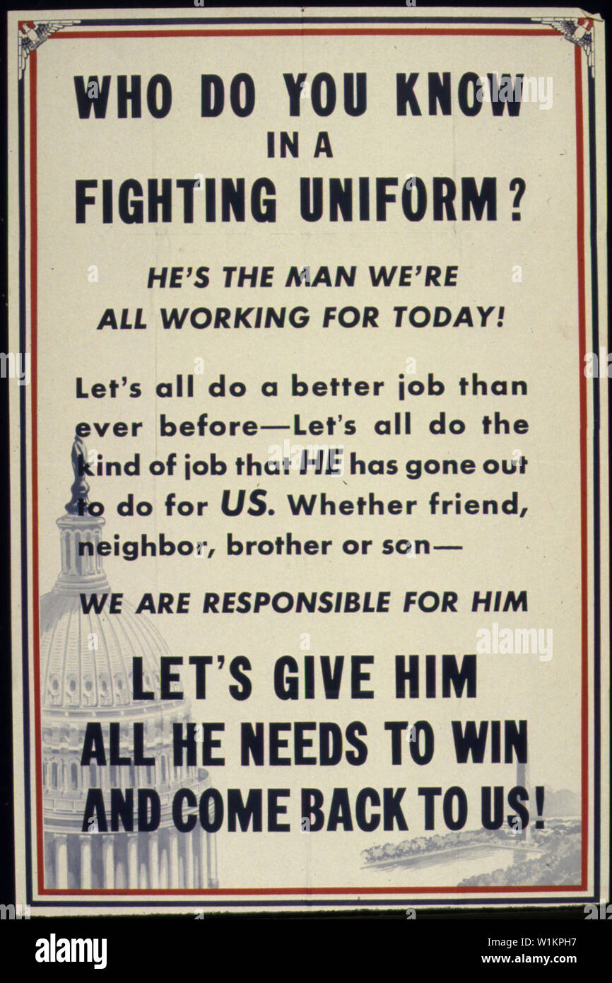 WHO DO YOU KNOW IN A FIGHTING UNIFORM? HE'S THE MAN WE'RE ALL WORKING ...
