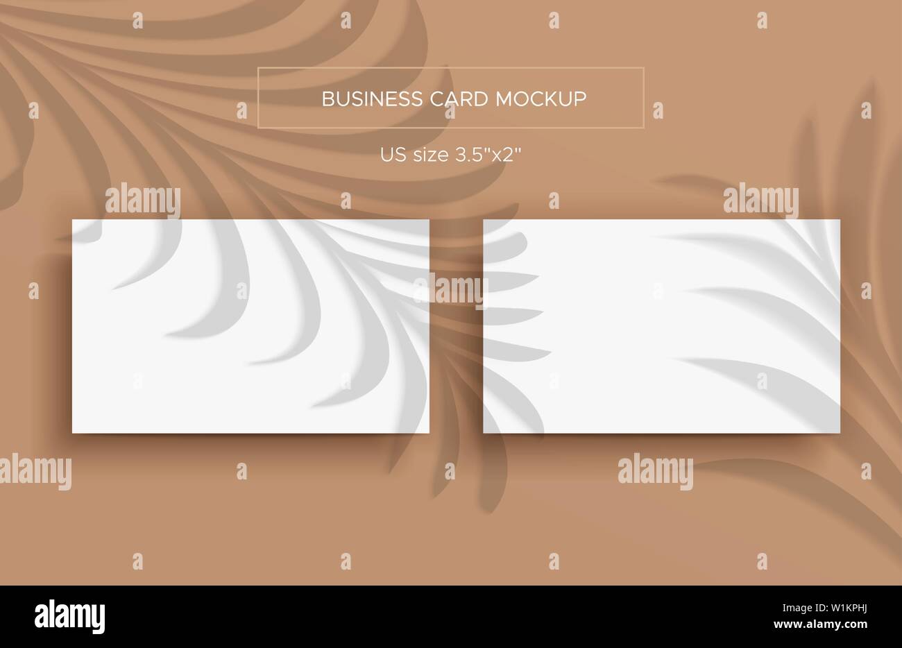 Two White Business cards Mockup and overlay shadow Stock Vector Image ...