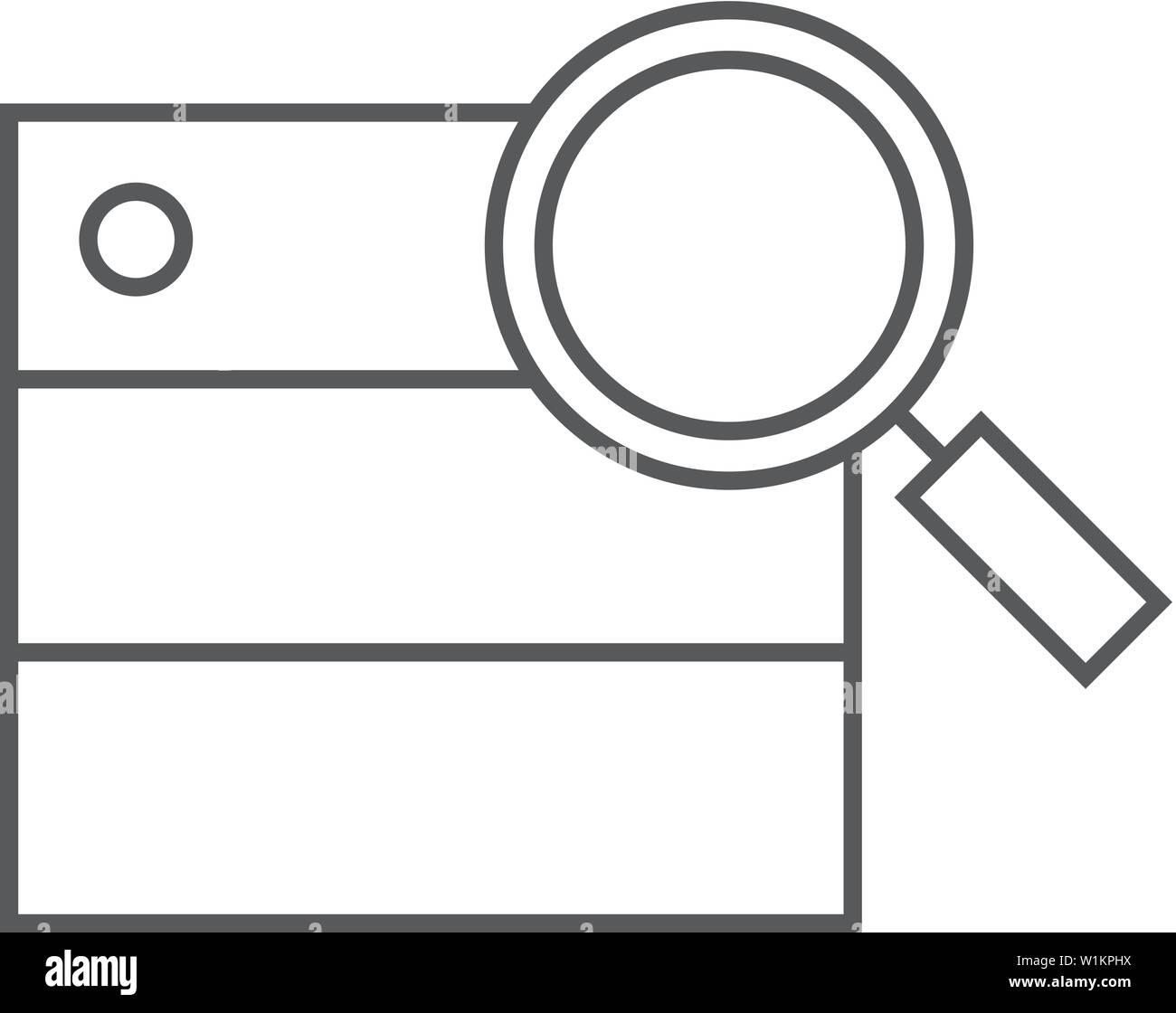 Database Search Icon In Thin Outline Style Hardisk File Server Data Center Find Stock Vector