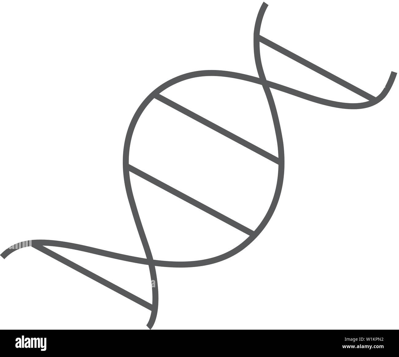 DNA strands icon in thin outline style. Science biology body chromosome ...