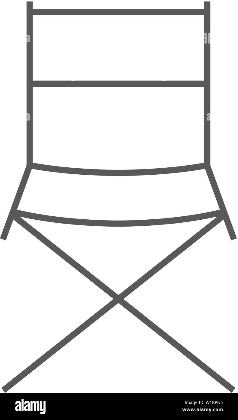 Movie director chair icon in thin outline style. Industry entertainment ...