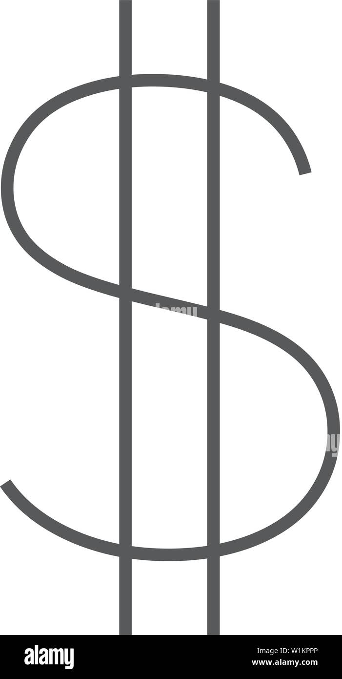 Dollar sign icon in thin outline style. USD, America Stock Vector Image ...