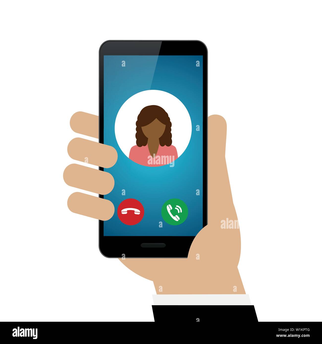 person calling with smartphone avatar isolated on white background ...