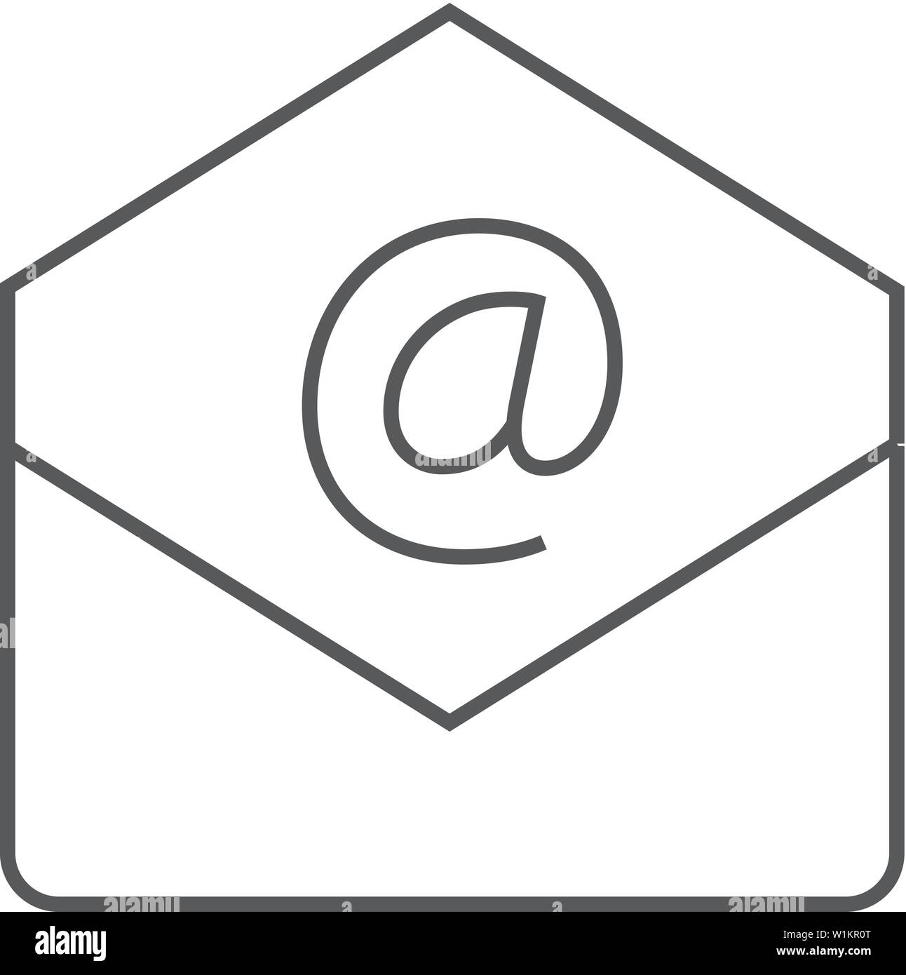 Email icon in thin outline style. Open envelope Stock Vector Image ...