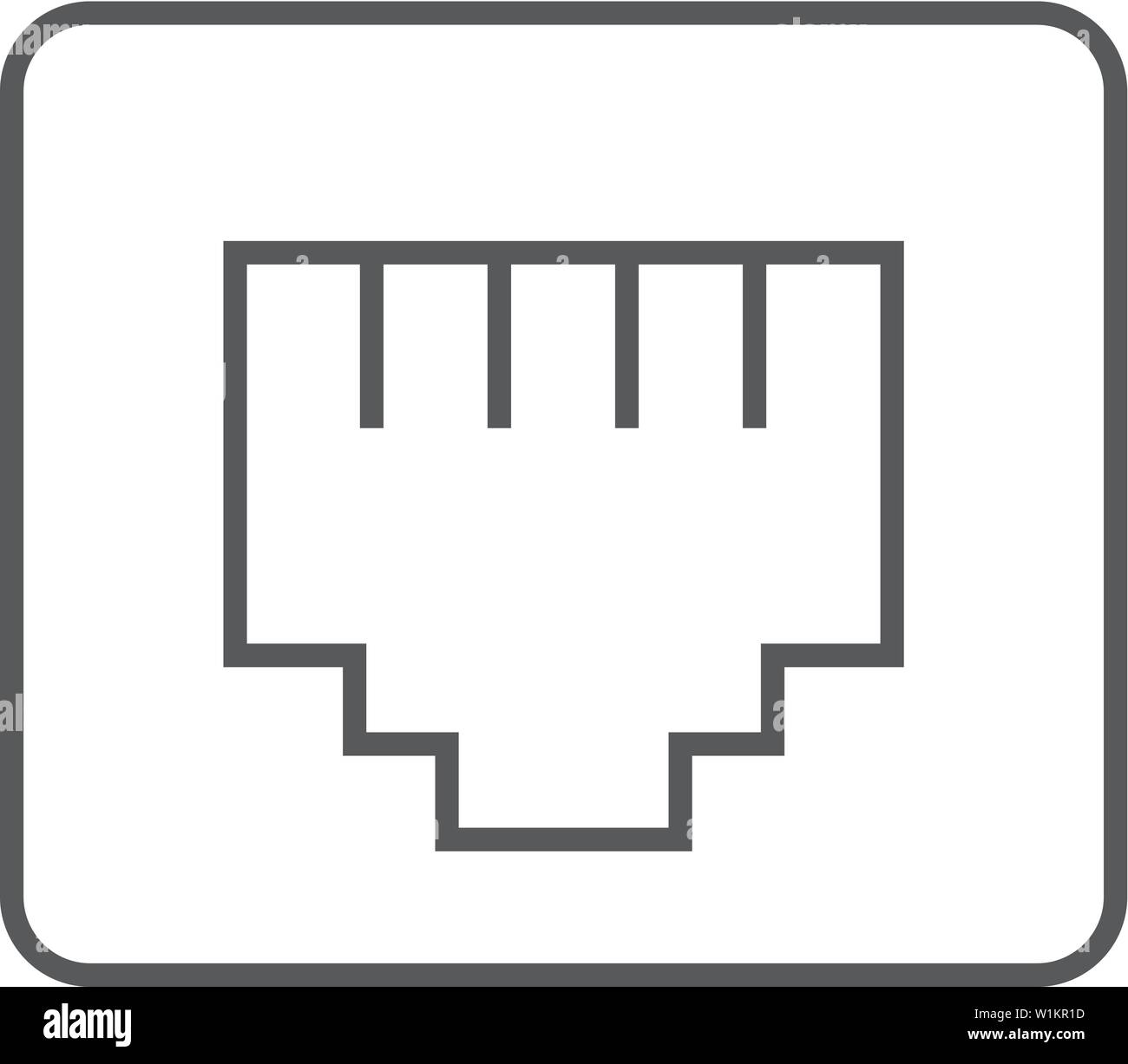 Local Area Connector Icon In Thin Outline Style Computer Network Internet Connection Broadband