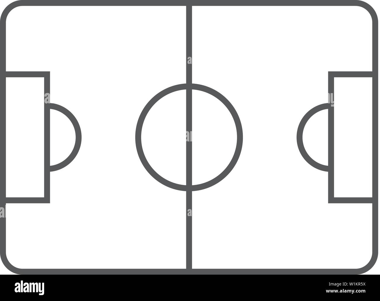 Soccer field icon in thin outline style. Sport competition team side ...