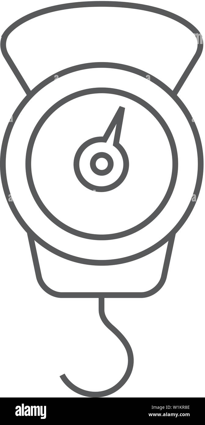 Fishing scale icon in thin outline style. Water sport activity fish ...