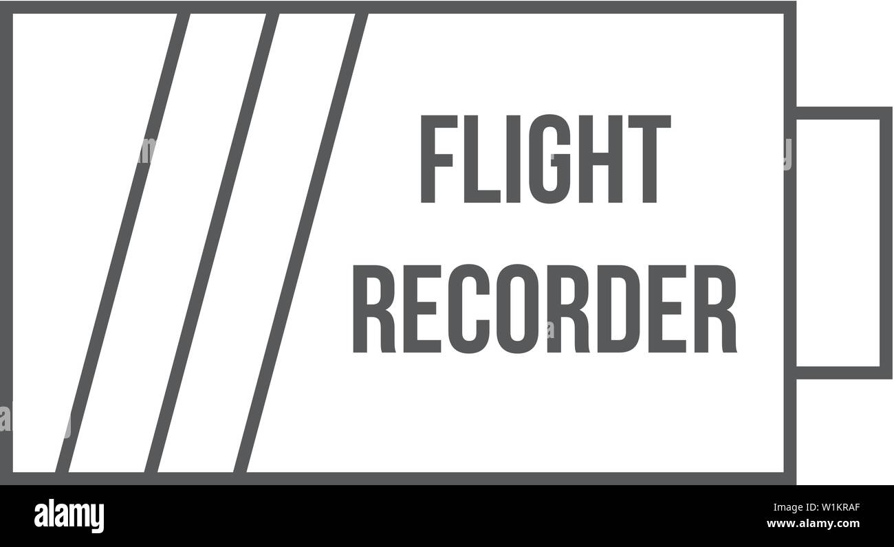 Flight recorder icon in thin outline style. Transportation equipment ...