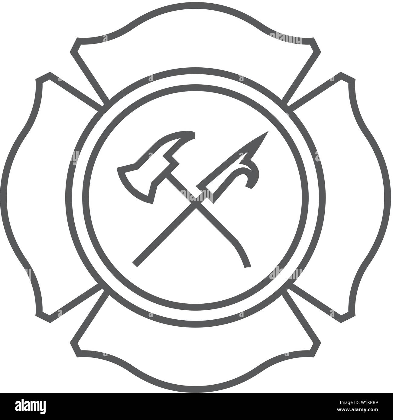 Firefighter Emblem Outline