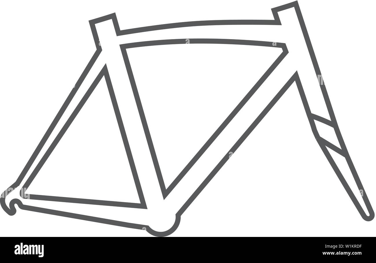 Bicycle frame icon in thin outline style. Sport transportation leisure ...