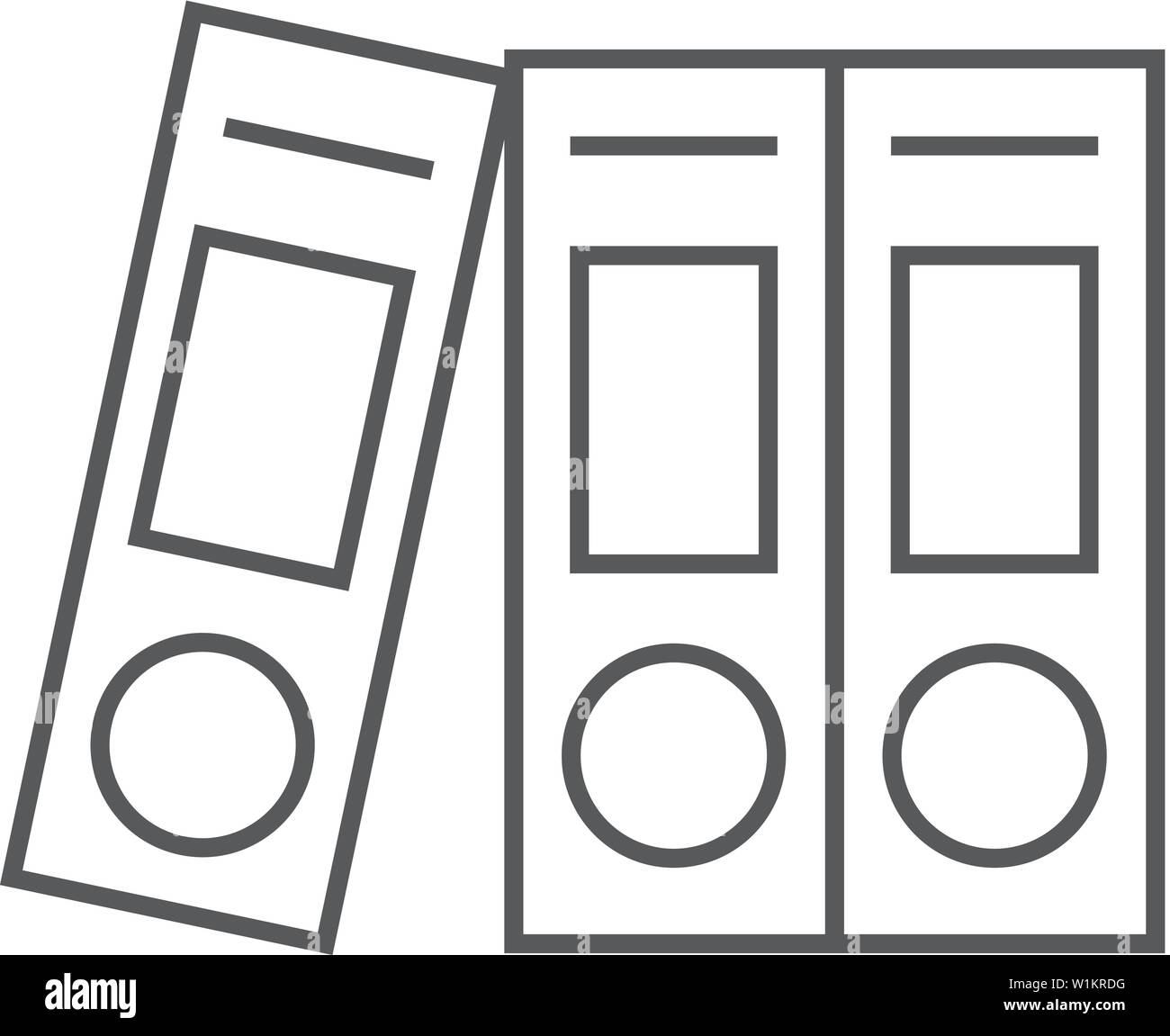 Office folder icon in thin outline style. File document arrange rack ...