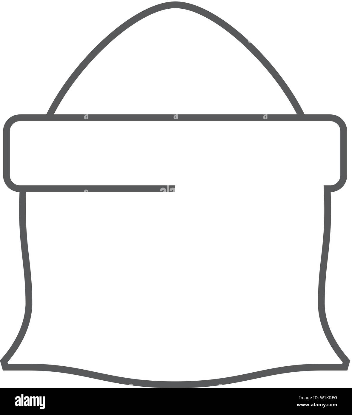 Flour sack icon in thin outline style. Agriculture cereal burlap food ...