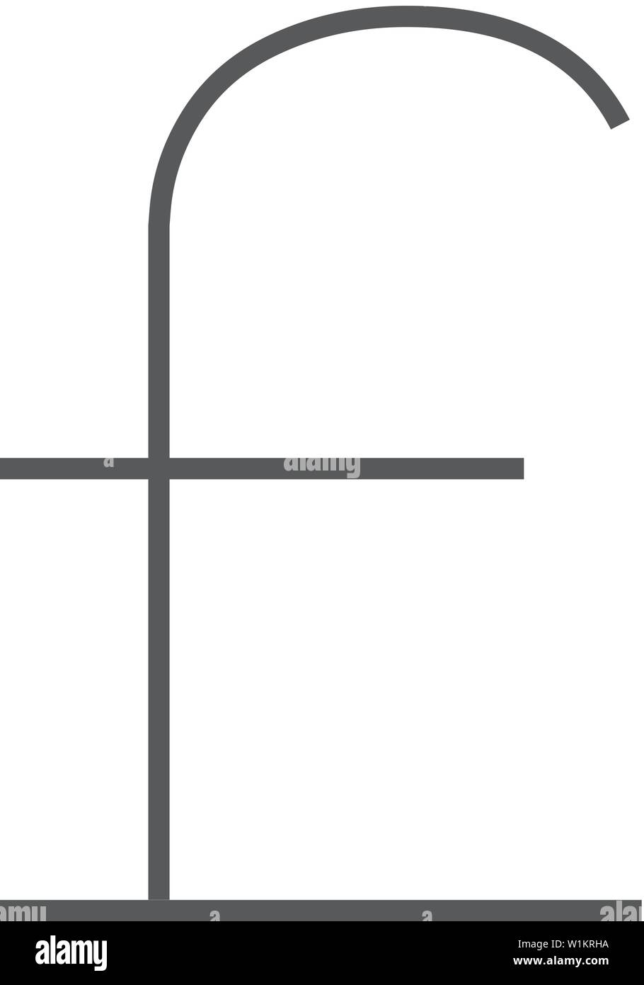 Pound sterling symbol icon in thin outline style. UK currency, British ...