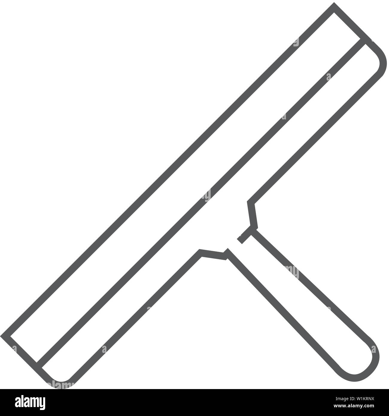 Glass scraper icon in thin outline style. Household industrial cleaner ...