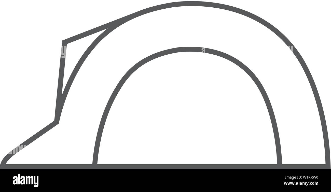 Hard hat icon in thin outline style. Construction gear head protection ...