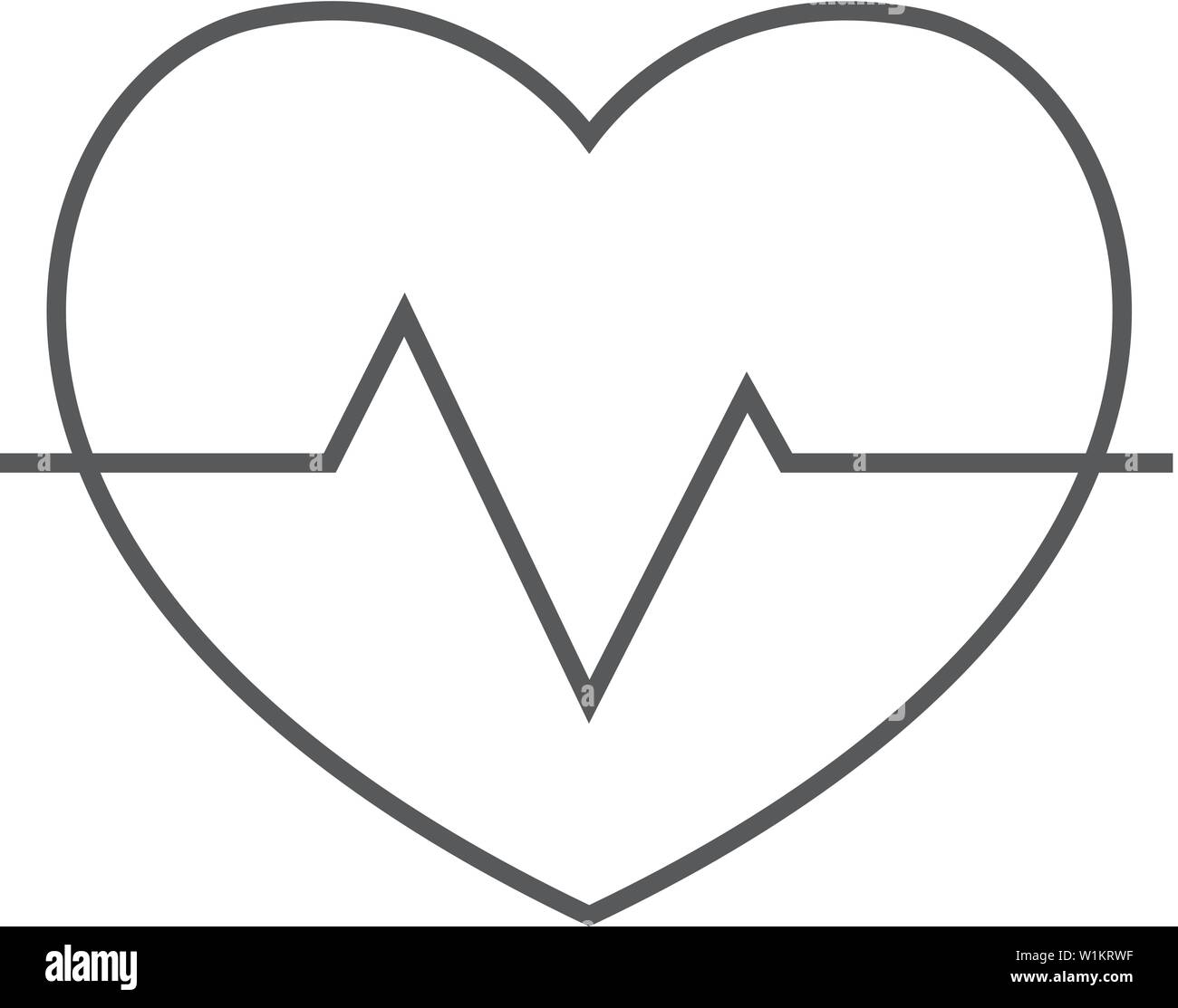 Heart rate icon in thin outline style. Human pulse line beep graph Stock Vector Image & Art - Alamy