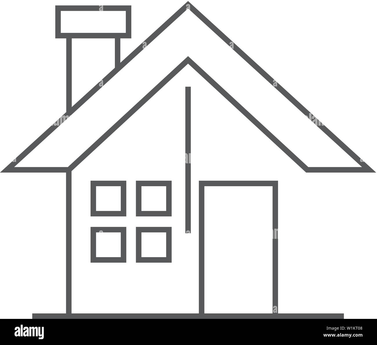 Home button icon in thin outline style. Website internet navigation ...