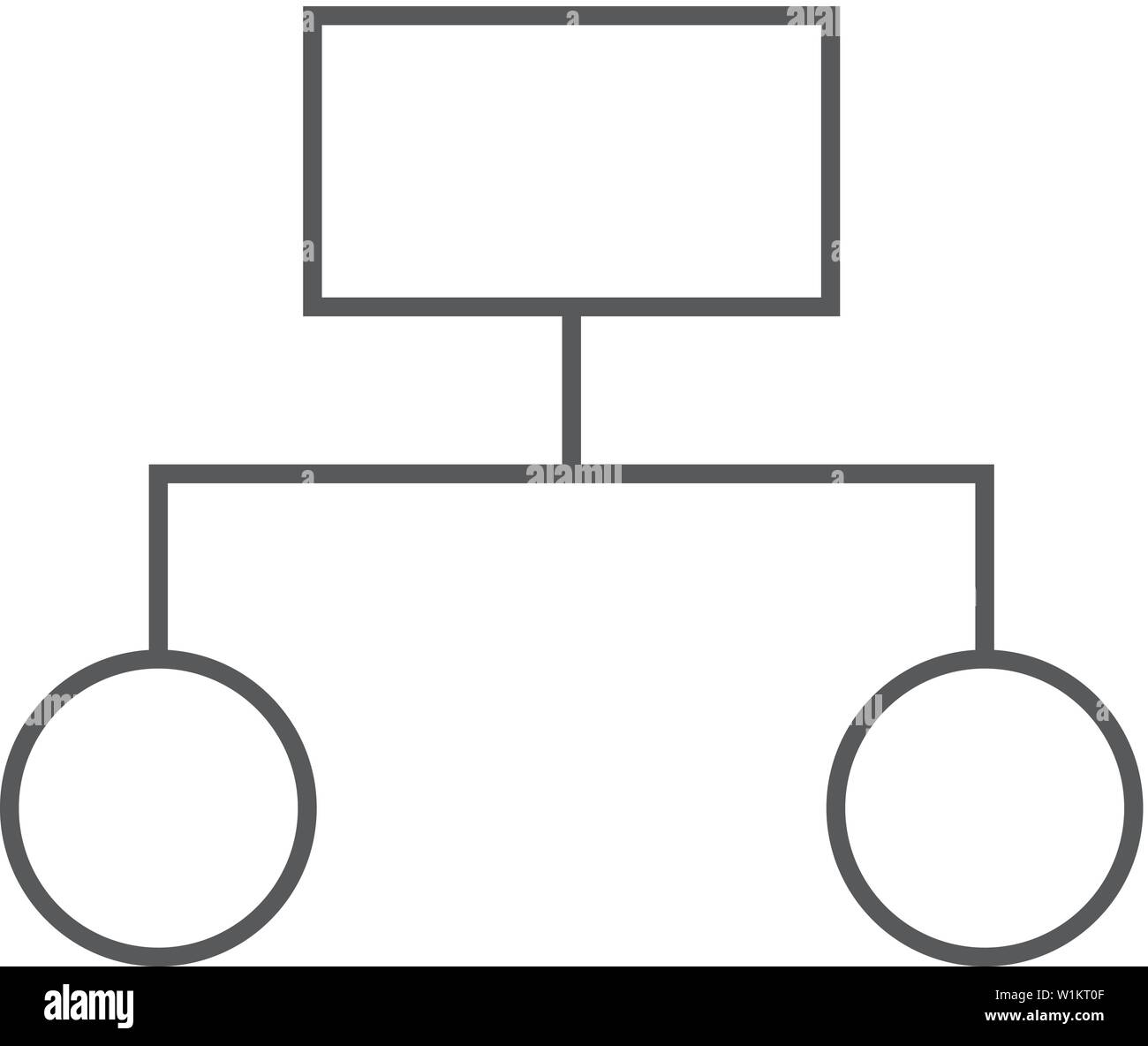 Hierarchy icon in thin outline style. Office management team work ...