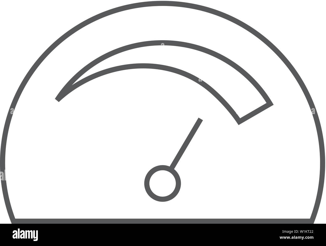Dashboard icon in thin outline style. Control panel, odometer ...