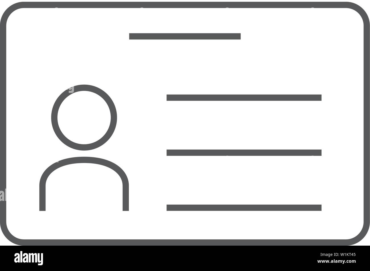 ID Card icon in thin outline style. Identity office worker businessman ...