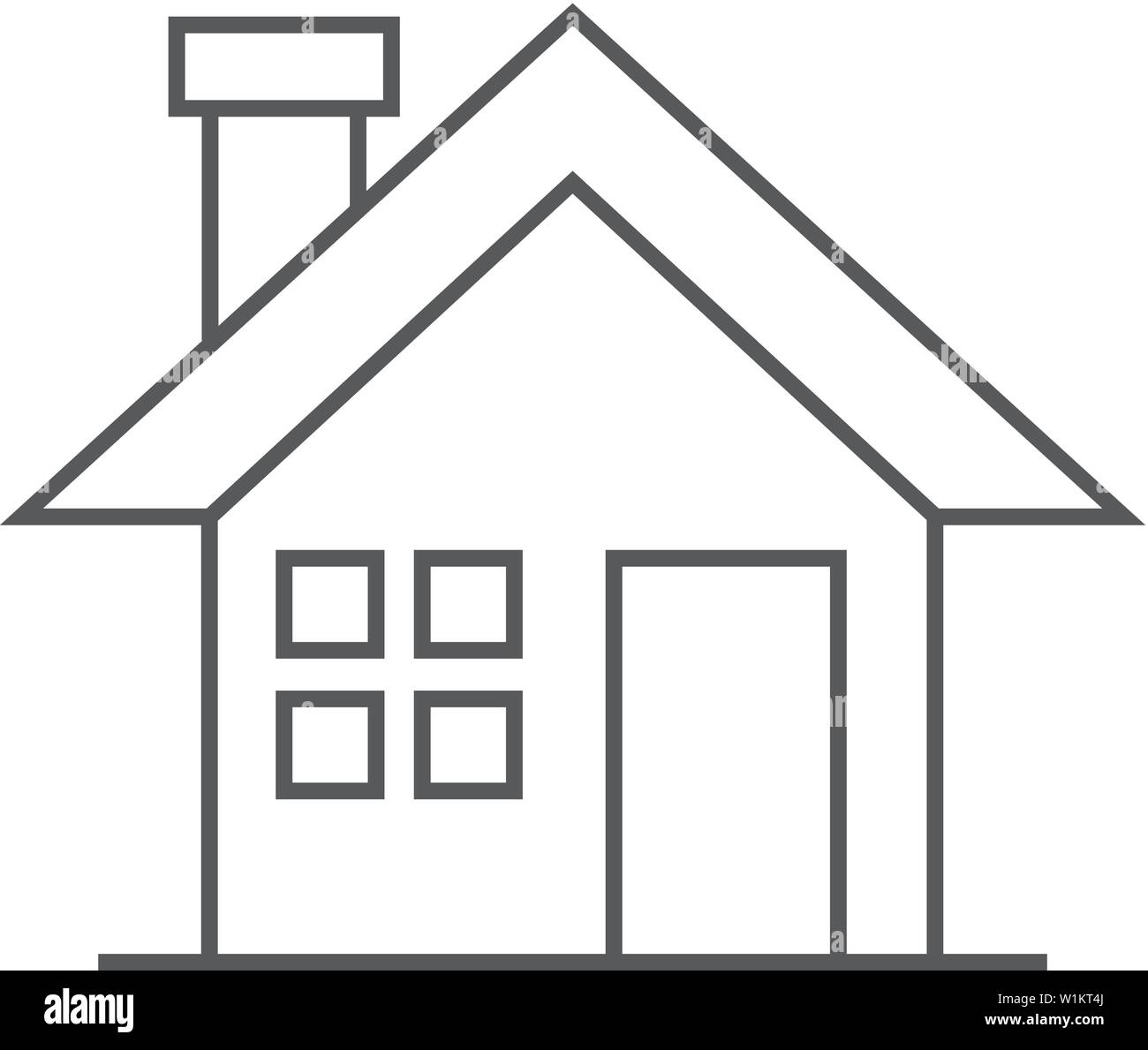 Winter house icon in thin outline style. Snow December Christmas Stock ...