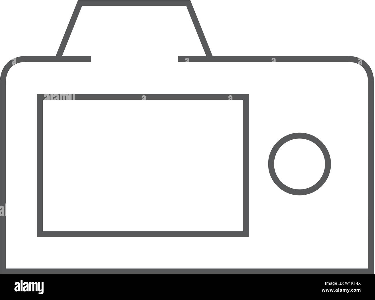 Camera icon in thin outline style. Digital photography snapshot Stock ...
