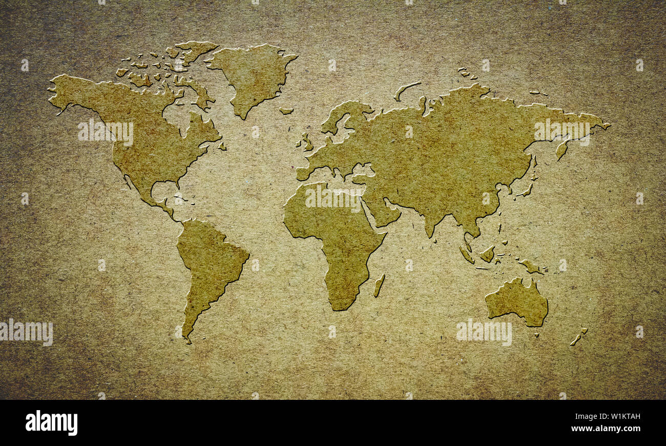 Paper map world Stock Photo - Alamy