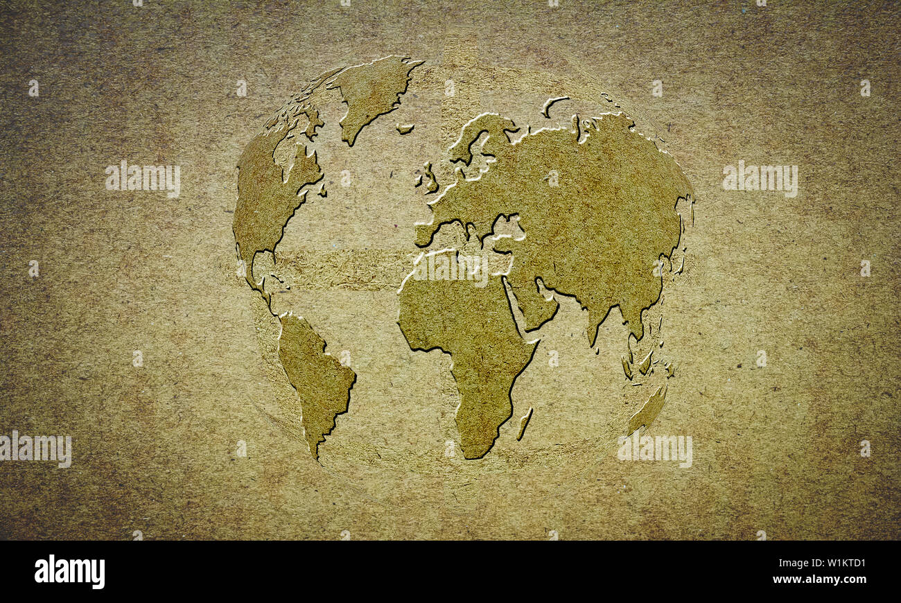 Paper map world Stock Photo - Alamy