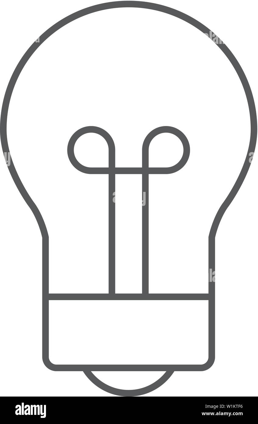 Light bulb icon in thin outline style. Idea inspiration electricity ...