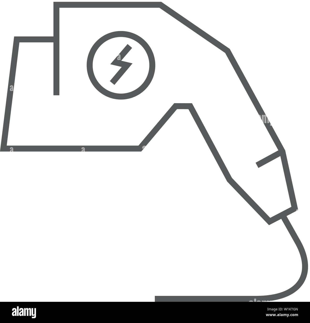 Electric vehicle charger icon in thin outline style. Eco friendly car ...