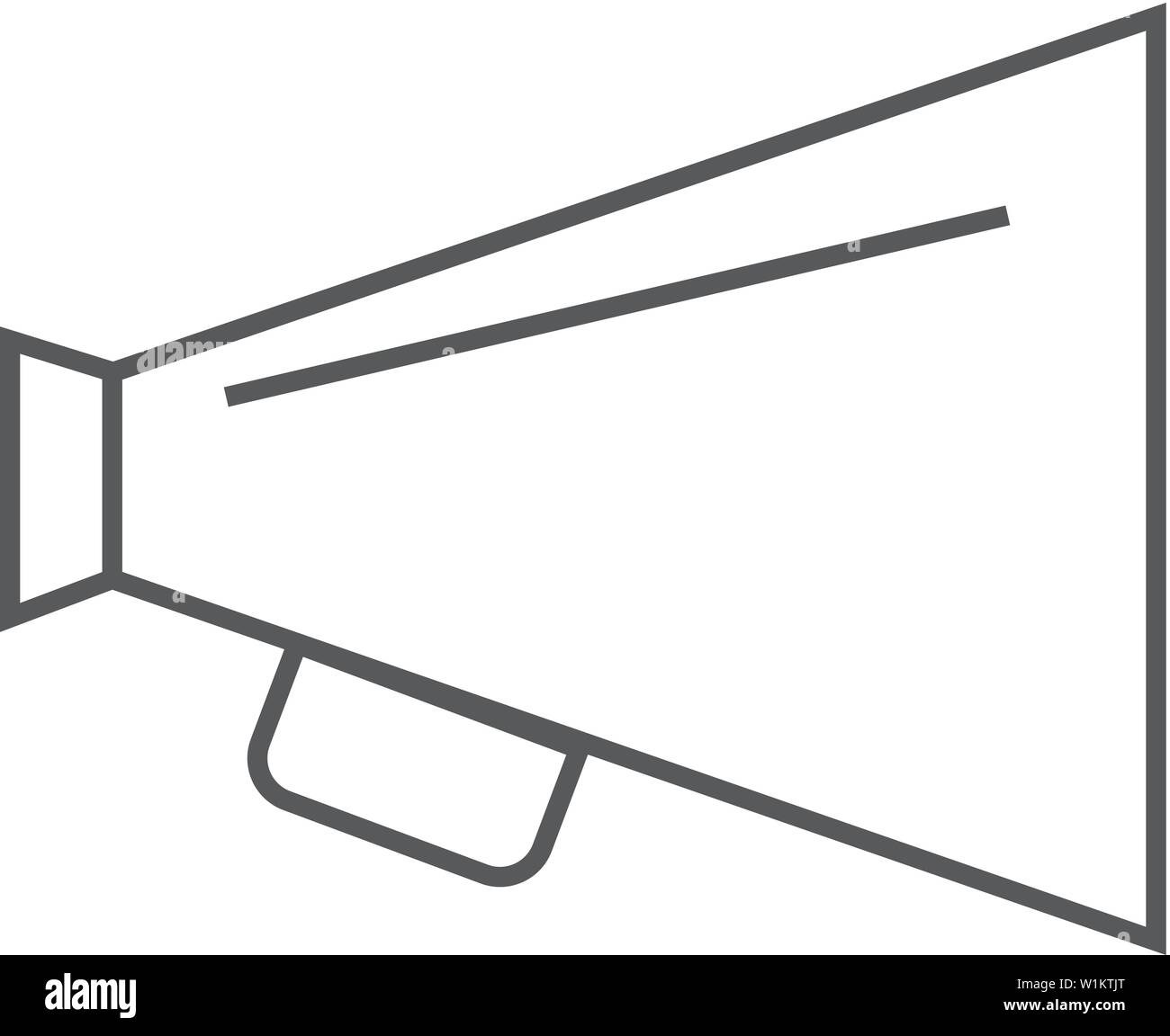 Loudspeaker icon in thin outline style. Loudspeaker scream movie ...