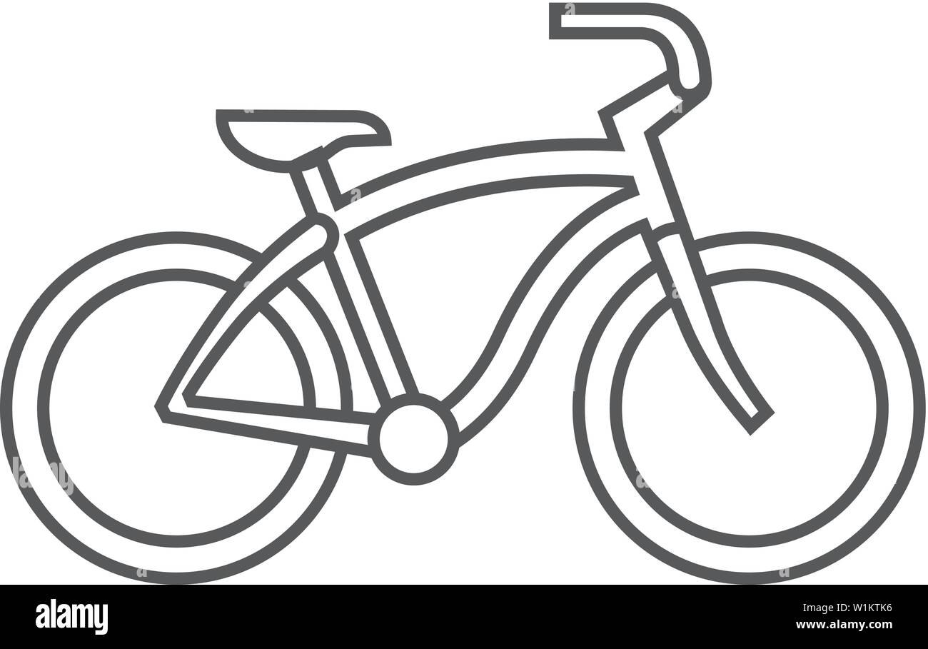 Low rider bicycle icon in thin outline style. Sport transportation park ...
