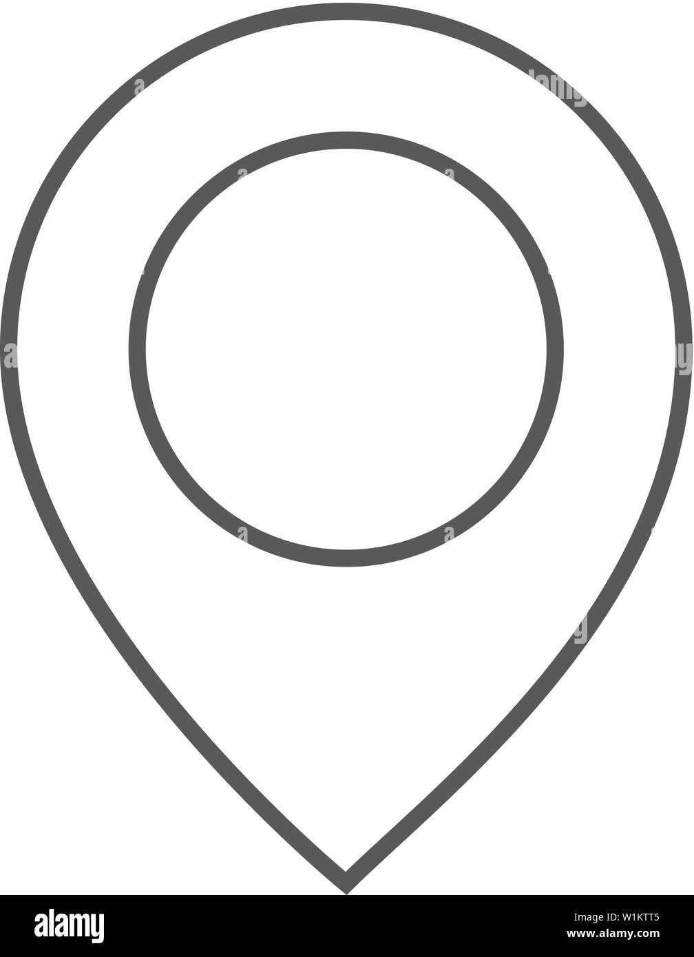 Pin location map icon in thin outline style Stock Vector Image & Art ...