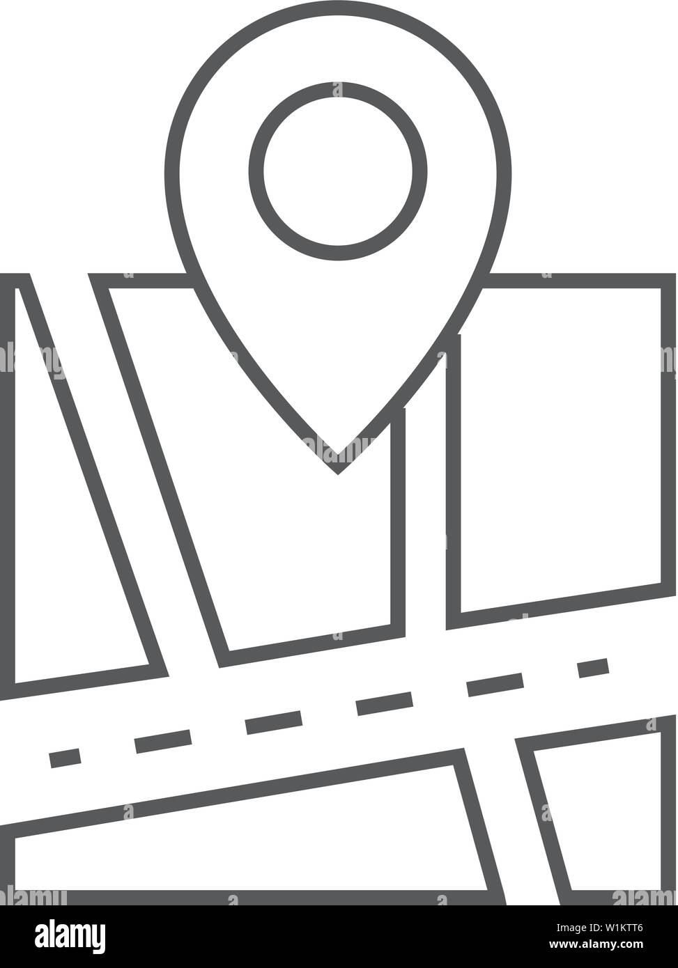 Pin location map icon in thin outline style Stock Vector Image & Art ...