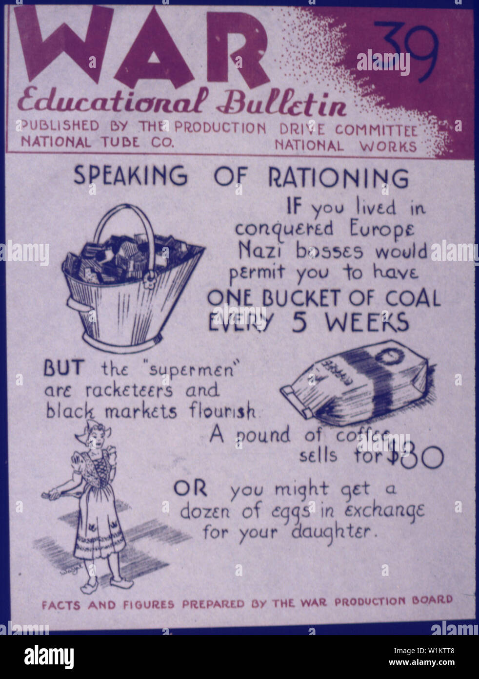 War Educational Bulletin Stock Photo - Alamy