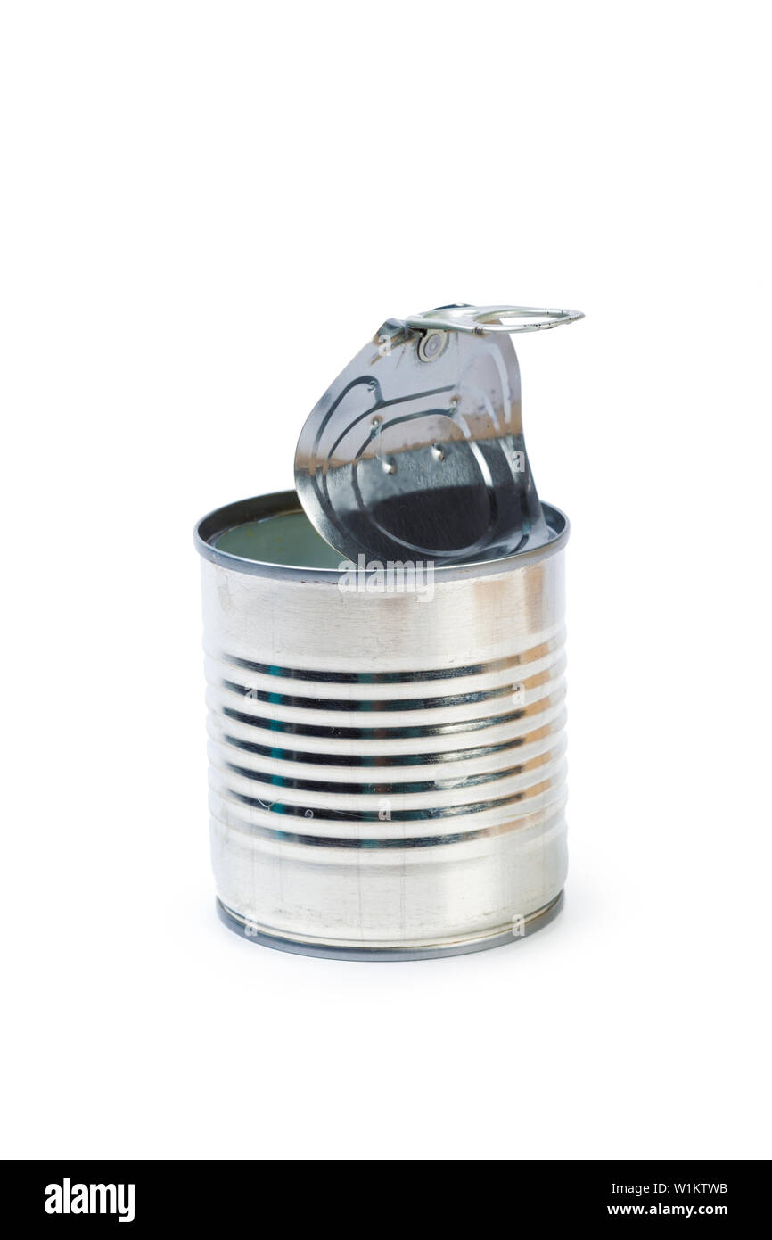 Blank aluminum food can isolated on white background Stock Photo - Alamy