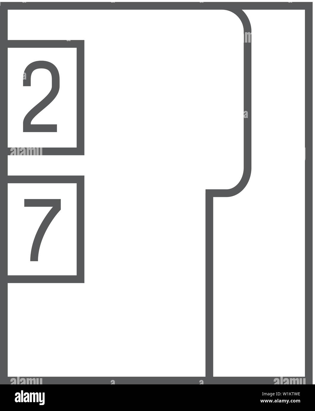 Medical records icon in thin outline style. Cabinet files document ...