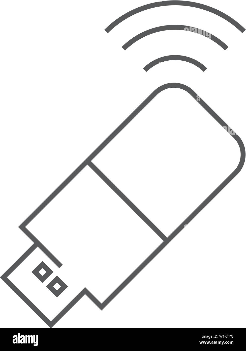 Modem icon in thin outline style. Internet connection wireless Stock ...