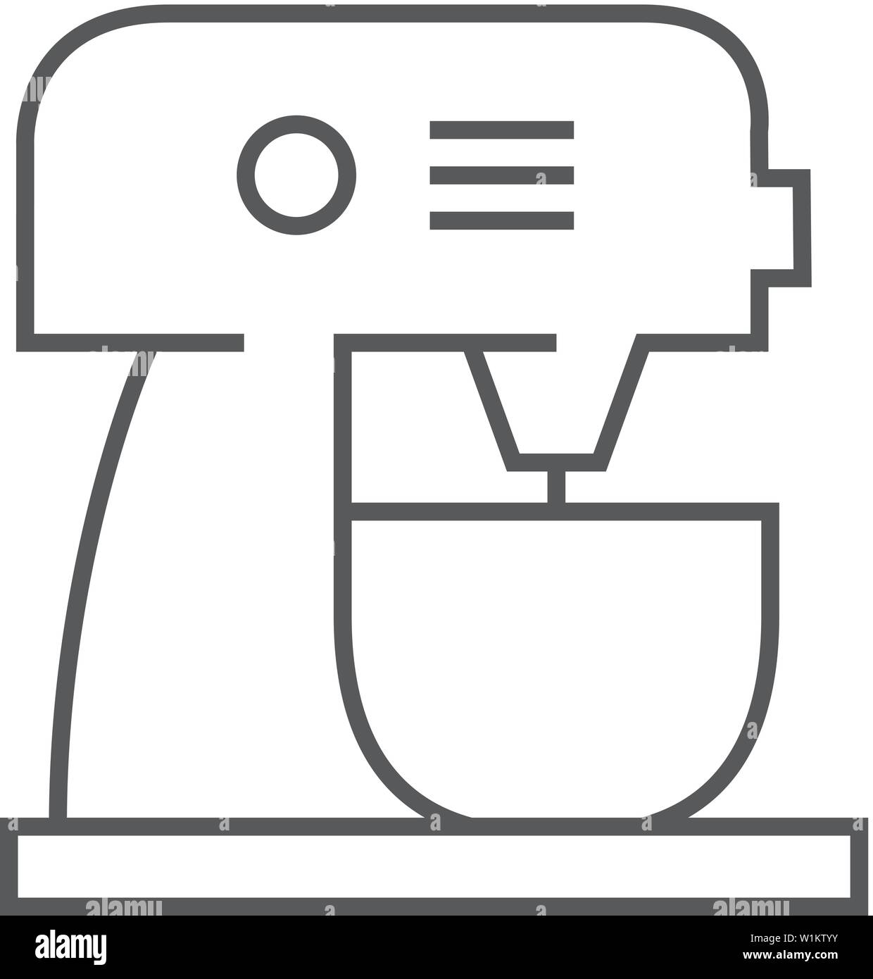 Mixer icon in thin outline style. Cooking baking food cake kitchenware ...