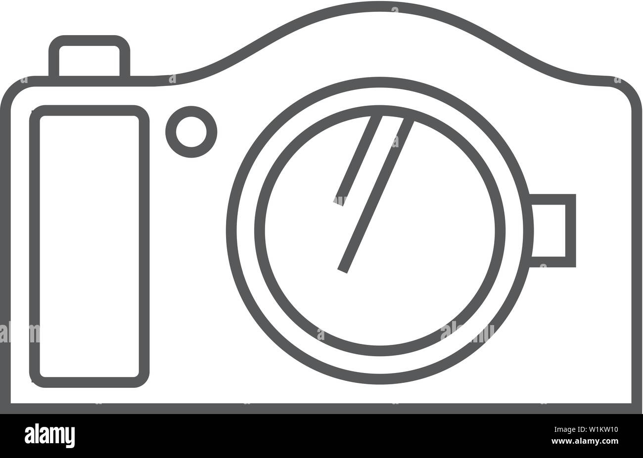 Camera icon in thin outline style. Photography picture electronic ...