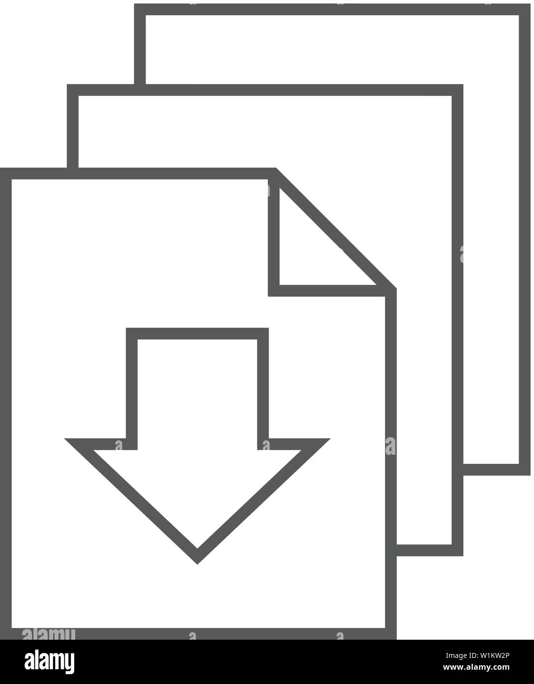 Multiple download arrow icon in thin outline style Stock Vector Image ...