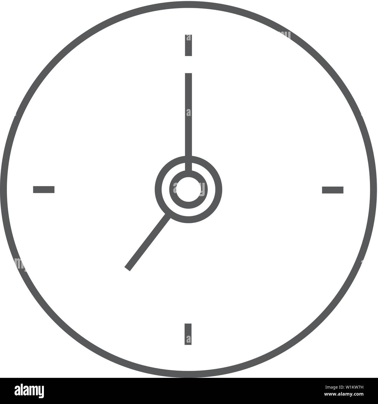 Clock with cross sign icon in thin outline style. Waiting time, queue ...
